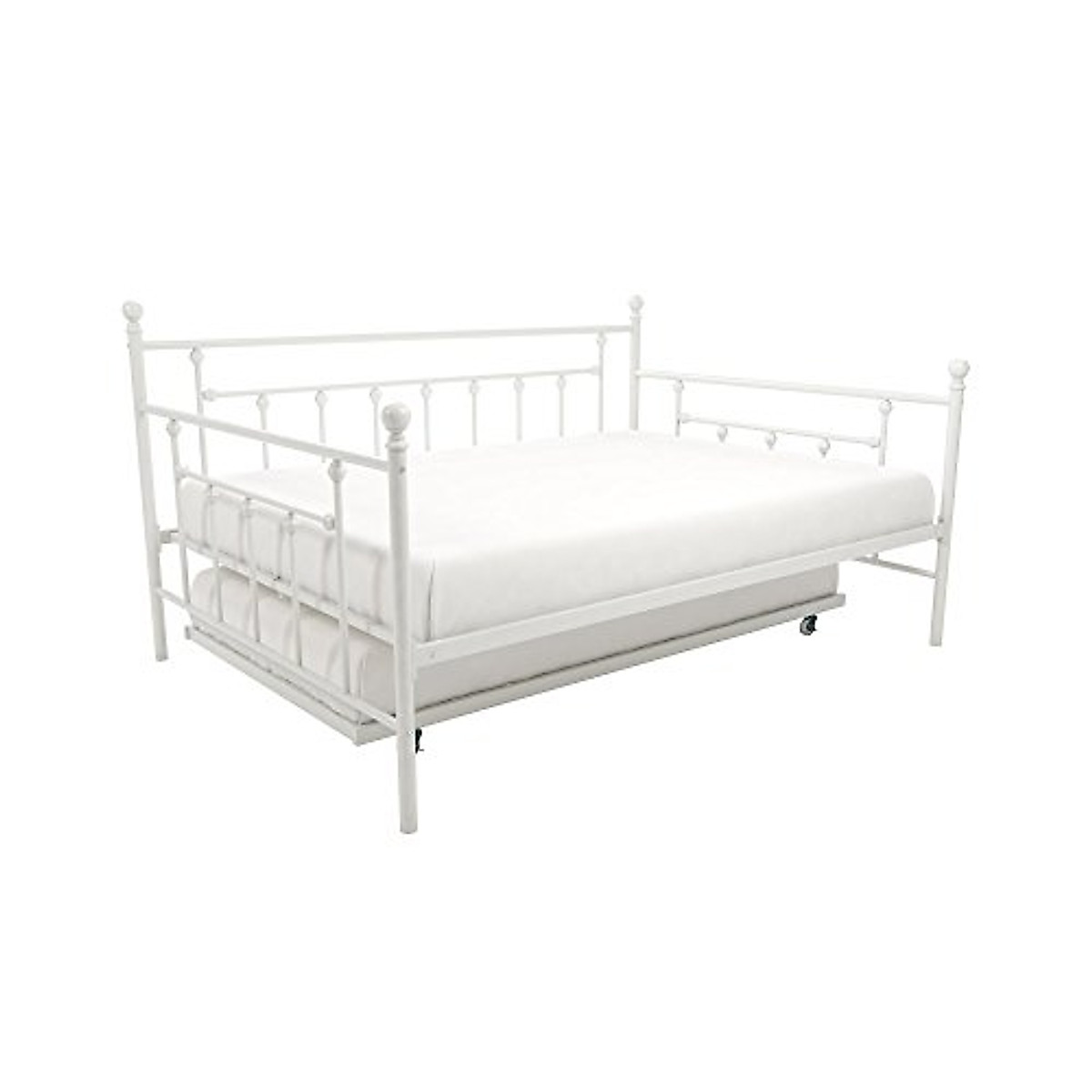 DHP Manila Metal Full Size Daybed and Twin Size Trundle (White)