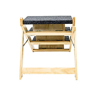 MEWANG Wood Pet Stairs/Pet Steps - Foldable 3 Levels Dog Stairs & Ramp Perfect for Beds and Cars - Portable Dog/Cat Ladder Up to 110 Pounds