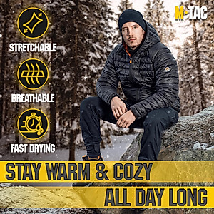 M-Tac Fleece Watch Cap - Tactical Beanie Hat Winter Skull Cap Cold Weather (Navy Blue, M)