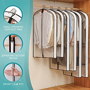 4 Pack - Dress Bags for Gowns Long W/ 4" Gussetes, 60'' Long Garment Bags for Gowns,Clear Garment Bags for Hanging Clothes, Dress Garment Bag for Storage and Travel - 24'' x 60''