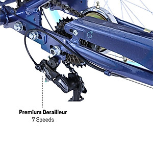 sixthreezero Body Ease 26 Inch 7-Speed Adult Tricycle with Rear Basket, Navy