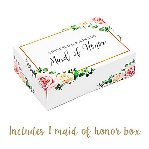 Maid of Honor Thank You Box (Single Box) Thank You For Being My Maid of Honor I Maid of Honor Box for Maid of Honor Gifts | Floral Style