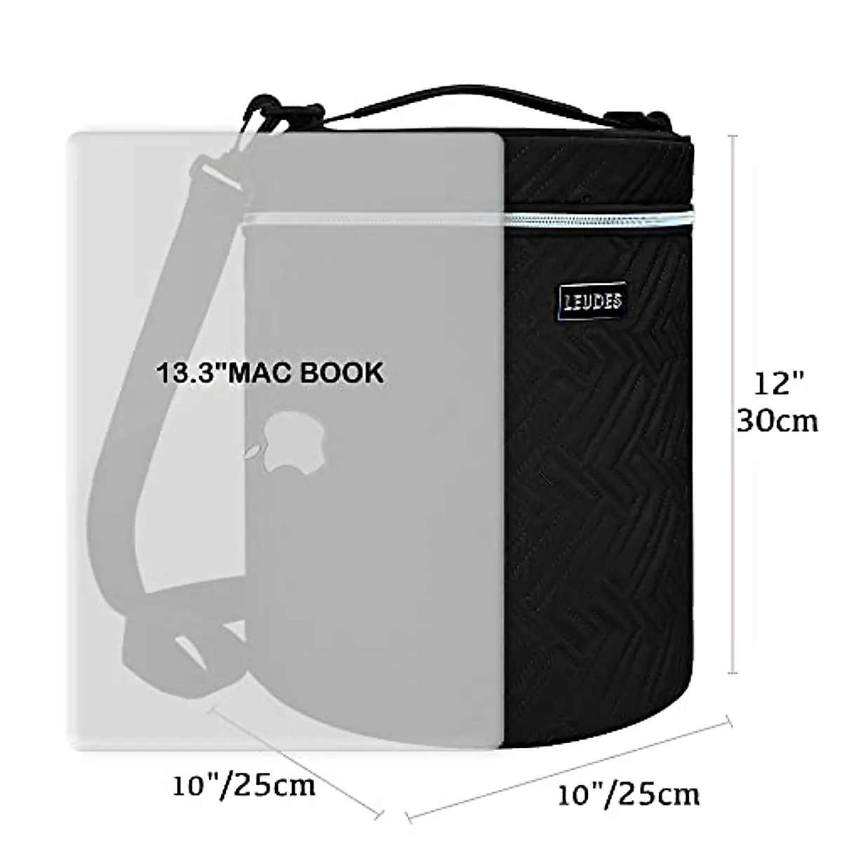 Yarn Bag,Leudes Crochet Tote Knitting Bag Water Resistant Yarn Storage Organizer Holder Case for Crochet Hooks Needles Knitting Kit for Beginners (Black)