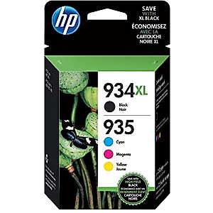 HP 935 / 934Xl (N9h66fn) Ink Cartridges (Cyan Magenta Yellow Black) 4-Pack in Retail Packaging (1981033)