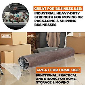 Heavy Duty Rug Storage Bag - Reusable Rug Shipping Bag, Waterproof Plastic Rug Cover - Fits Rolled Carpet Up to 6 x 9 Feet, 4 Mil Thick Tear Proof Plastic Storage Bag - 1 Clear Bag, 92 x 20 Inches