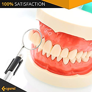 Cynamed Dental Inspection Mirror with LED Powered Illumination - Dental Veterinary First Aid Telescoping Hard to Reach Oral Mirror Anti-Fog Teeth Mouth Inspection