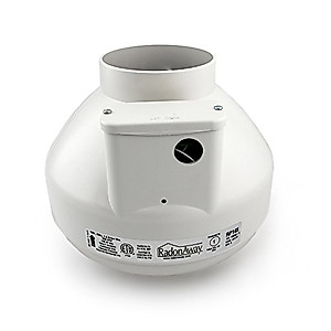 RadonAway RP145 Radon Fan P/N 23030-1 Inlet/outlet Diameter of 4.5