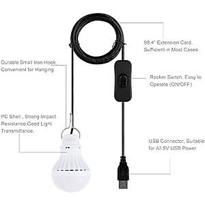 Onite USB Light, Camping Gear or Accessories, LED Camping Lights, Also for Garage Warehouse Car Truck Fishing Boat Outdoor Tent Emergency Light or Lantern, WarmWhite