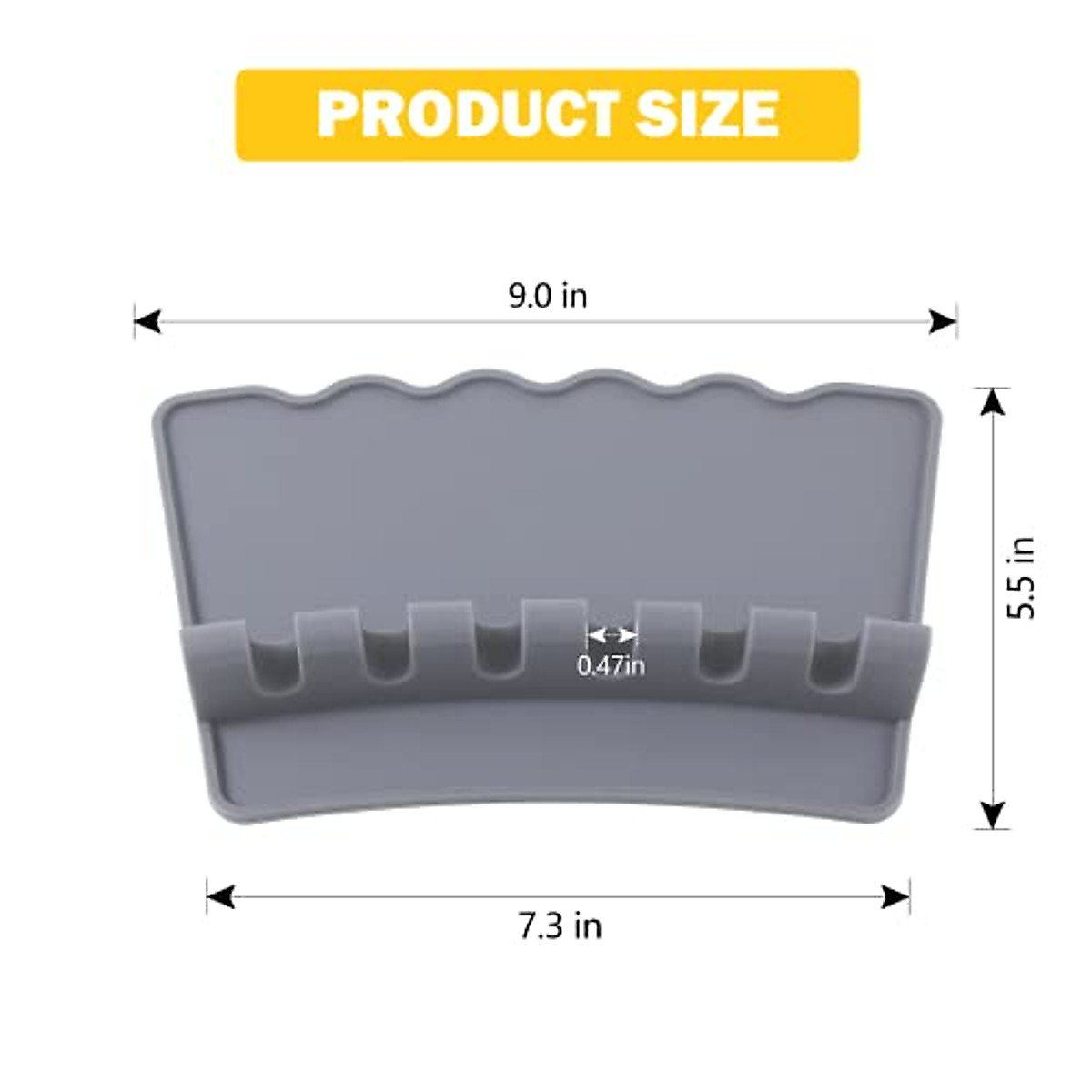 NileHome Silicone Spoon Rest for Kitchen Counter with 6 Slots - Spoon Holder with Drip Pad Heat-Resistant BPA-Free Kitchen Utensil Holder Multiple Spoon Holder for Stove Top Kitchen Utensil Rest