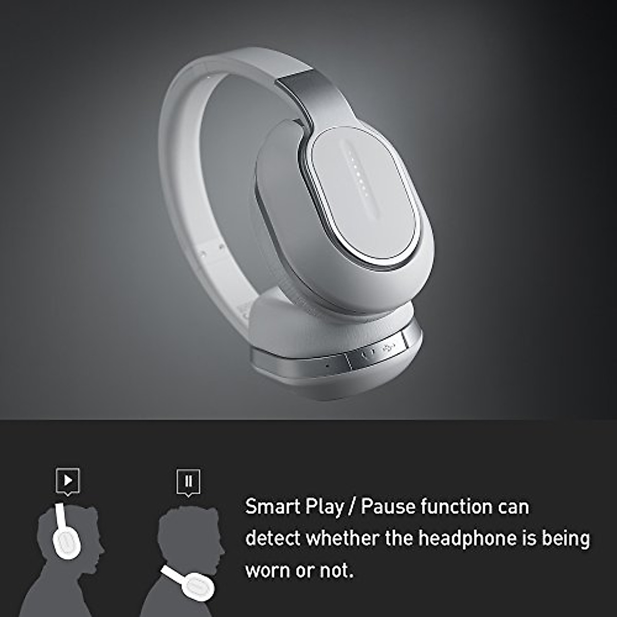 Phiaton Bluetooth Wireless BT 460 Qualcomm Touch Interface, Premium Headphones with Mic, Smart Play and Pause, White