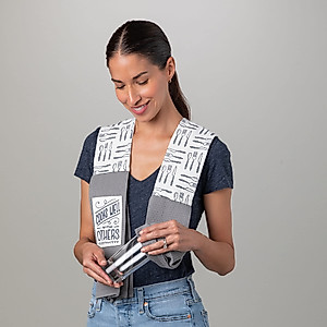 DEMDACO Cooks Well With Others Grey and White 69 inch Cotton Fabric Boa Dish Towel