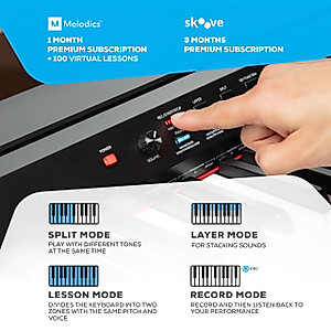 Alesis Recital Grand - Digital Piano 88 Weighted Keys with Hammer Action, Sustain Pedal, 16 Premium Voices, Speakers, Piano Lessons, Sheet Music Stand
