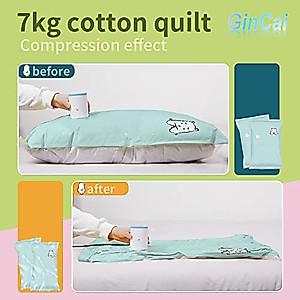 GinCai Vacuum storage bags (2 small, 2 medium, 2 large), which can save 80% of clothing storage space, pillows, quilts, blankets storage bags, and free electric pumps.
