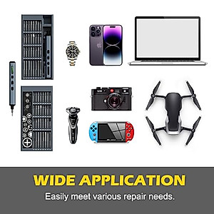 Qutraliza Mini Electric Screwdriver,64 in 1 Magnetic S2 Bits with 4 Led Light,Precision Screwdriver Set,5 Torque Settings,Cordless Screwdriver Repair Tool for Phone Laptop Camera Watch