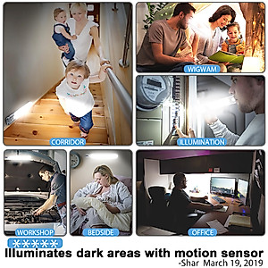 GONOTO 84 LED Closet Light 4W Motion Sensor Closet Lights Rechargeable Under Cabinet Lighting Wireless Wardrobe Light for Closet,Kitchen 4000K 2500mAh Battery Powered Closet Light bar (ON/Off/AUTO)