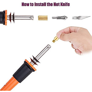 Niuelai Professional Heat Cutter Kit(16pcs),Hot Knife for Cutting & Carving Foam Making Stencils and Cutting Vinyl & Plastic,Multipurpose Stencil&Plastic Cutter for Fun Crafting