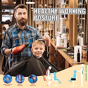 PENNYNANA Salon Booster Seat Leather Cushion for Kids Child Hair Cutting, Oversize Barber Booster Seat for Salon Styling Chair, Barber Beauty Salon Spa Equipment（13"X16.5"X6.7"）, Black