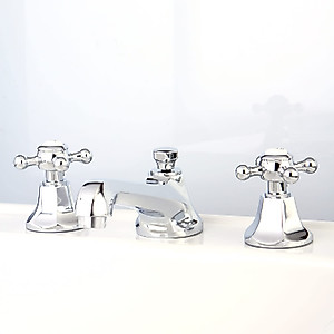 Kingston Brass KS4469BX Metropolitan Widespread Lavatory Faucet with Metal Cross Handle, Brushed Nickel and Polished Brass