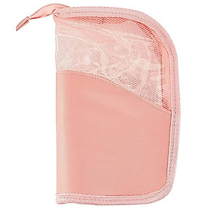 PH PandaHall 1pc Makeup Brushes Travel Case Pink Makeup Brush Holder Portable Cosmetic Bag Storage Organizer Foldable Makeup Organizer Bag with Zipper for Travel Bathroom Brush Lip Gloss