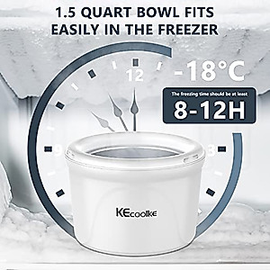 KECOOLKE Ice Cream Maker, Teacher Appreciation Gifts Electric Ice Cream Machine Soft Serve Homemade 1.5 Quart Frozen Yogurt, Sorbet,gelato