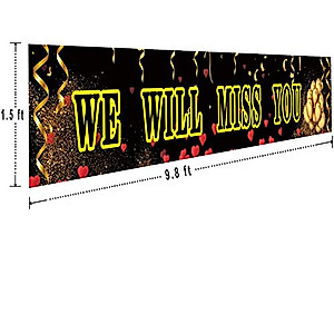 Large We Will Miss You Banner, Farewell Party Decoration, Going Away Party Supplies, Wedding Party, Goodbye Retirement Party, Office Work Party, Graduation Party, Outdoor Indoor (9.8 x 1.5 ft)