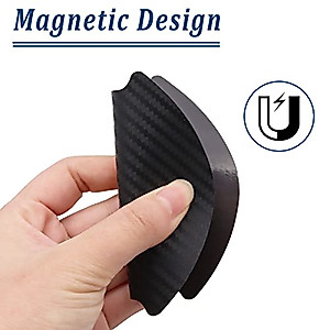 Seamaka 4Pcs Carbon Car Door Handle Cup Protector,Removable Magnetic Car Door Handle Protector, Universal Auto Door Door Handle Cups Protective Pad O-002