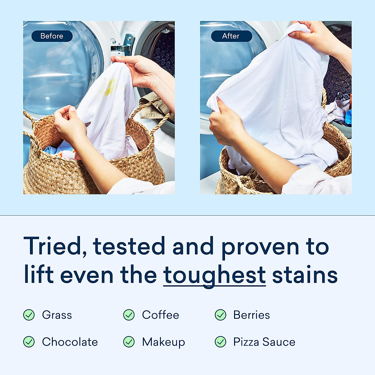 BLUELAND Laundry Detergent Tablets, Starter Set, 60 Count with Tin, Unscented, Plastic-Free Eco-Friendly Pods, Sheets, Liquid Alternative - Natural, Gentle, Non Toxic