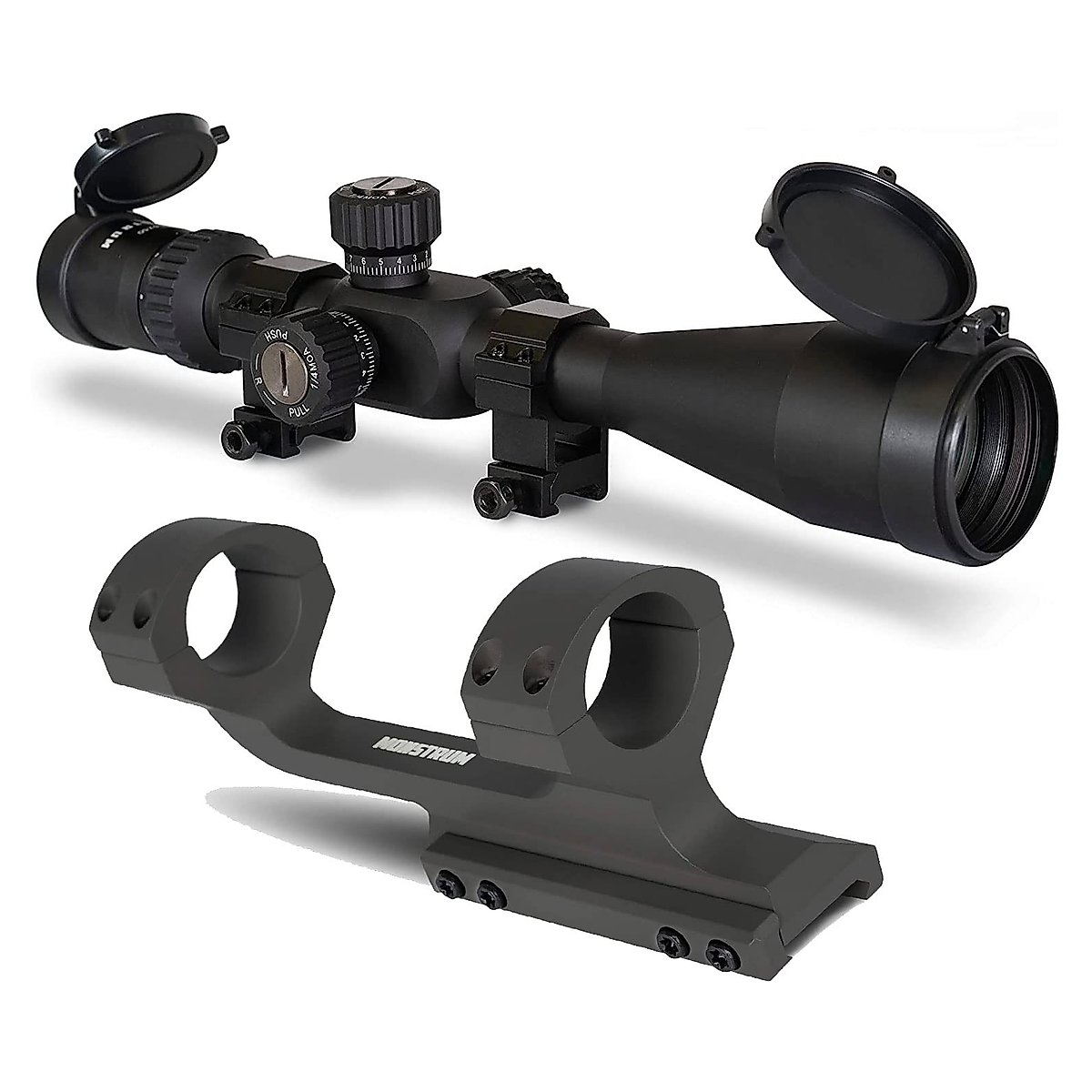 Monstrum G3 4-16x50 FFP Rifle Scope | Monstrum Extended Length Offset Scope Mount | 30 MOA | Bundle