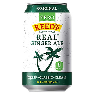 Reed's Zero Sugar Real Ginger Ale, All-Natural Classic Ginger Ale Made with Real Ginger (8pk,12oz can)