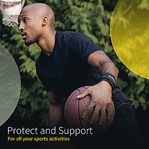 BraceUP Wrist Compression Strap and Wrist Wrap Wrist Band, Brace for Tendonitis, Tennis, Gym, Workout, One Size Adjustable (Black), 1 PC