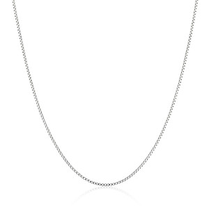 ARGENTO REALE Authentic 925 Sterling Silver Box Chain Necklace, Silver Box Link Necklace, Sterling Silver Chain 16-30 Inch, Made In Italy, Women Girls Boys Men