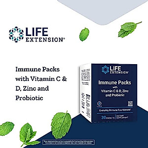 Life Extension - Immune Packs with Vitamin C & D, Zinc and Probiotic (30 Packs)