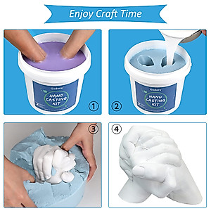 Hand Casting Kit Couples & Keepsake Hand Mold kit Couples for Holiday Activities, Molding Kits for Adults, Child, Wedding, Friends, Plaster Hand Mold Casting Kit by Godora