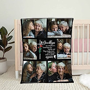 Artsadd Custom Sympathy Blanket with Memorial Photos, We'll Miss You Blanket Personalized in Loving Memory Throw Blanket Sympathy Gifts Remembrance Gift for Loss of Loved One Pet 60x80