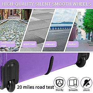 Ytonet Rolling Briefcase for Women, 17.3 Inch Large Rolling Laptop Bag with Wheels, Water Resistant Stylish Overnight Computer Bag for Work Travel College Business Wife Mom Teacher, Purple
