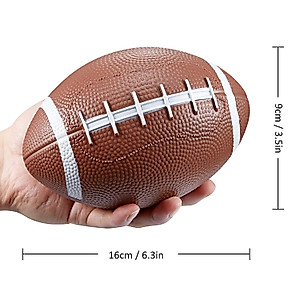 Amarlozn Sports Balls Set, Inflatable 6" Football 6" Basketball 8.5" Rugby 3" Baseball for Kids Adults, Beach Pool Playground Indoor Outdoor Hoop Fun, with Pump, 4 PCS