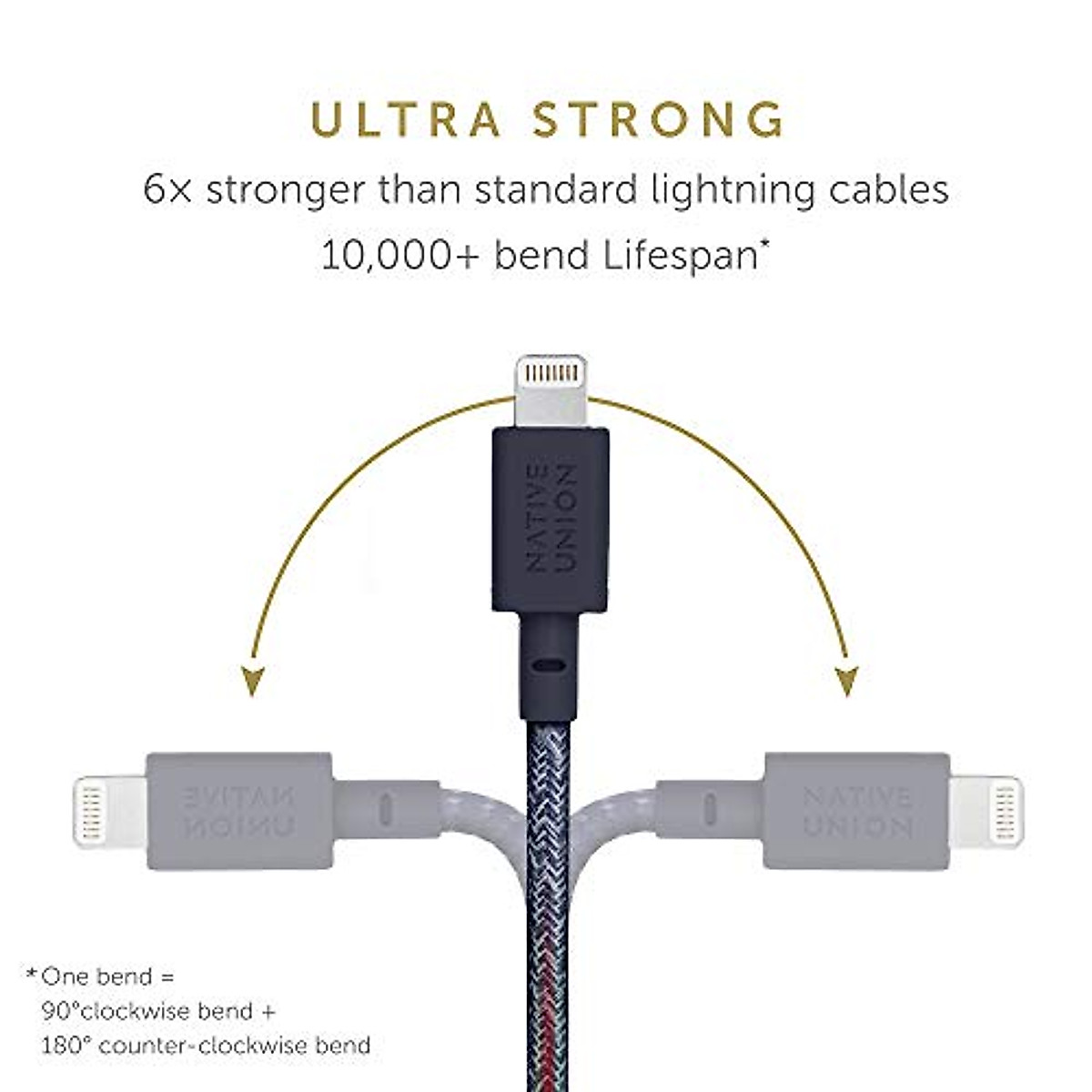 Native Union Key Cable - Ultra-Strong Reinforced [MFi Certified] Durable Lightning to USB-A High Speed Charging Cable with Key Fob Compatible with for iPhone 14, iPhone 13 and Earlier (Indigo)