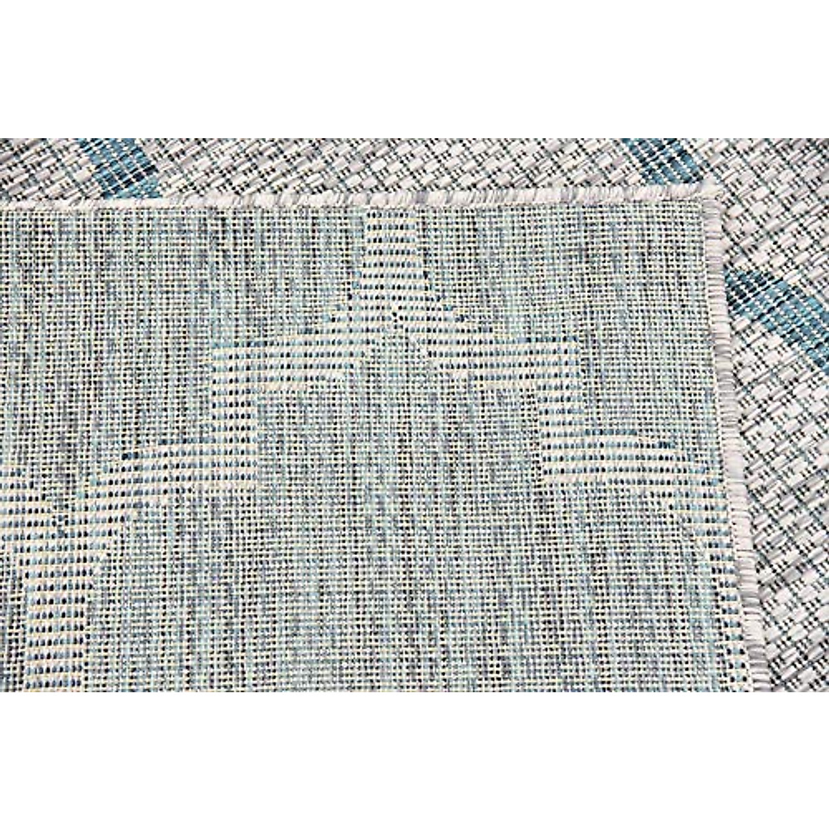 Unique Loom Outdoor Trellis Collection Area Rug (7' 1" x 10' Rectangle, Gray/ Ivory)