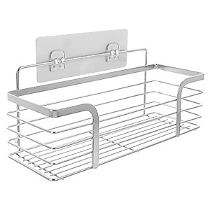 1pc Stainless Steel Shelf Wall Mounted Shower Shelf Towel Rack for Kitchen Sundries Rack Storage Container Stainless Storage Rack Towel Rack for Bathroom Storage Rack