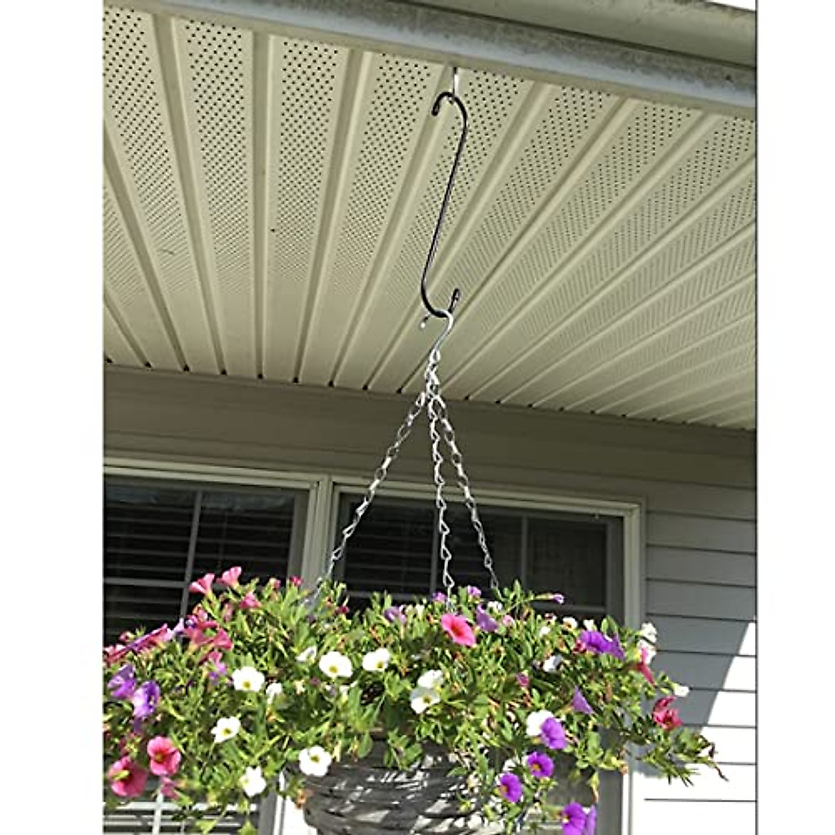RUIBOLU Plant Hooks for Hanging, 6 Pack 10 inch Large S Hooks Heavy Duty Long for Hangers Plant Extension Hooks for Tree Branch, Utensils,Flower Basket, Garden, Patio, Indoor Outdoor Uses