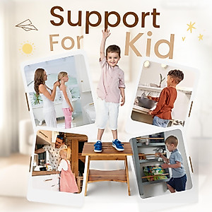 TINAMO 15" Acacia Wood Shower Benches for Inside Shower - Wooden Stool for Adults, Kid - Shower Stool Waterproof for Shaving Legs - Bench Seat with Storage Towel Shelf for Bathroom (18 Inch Height)