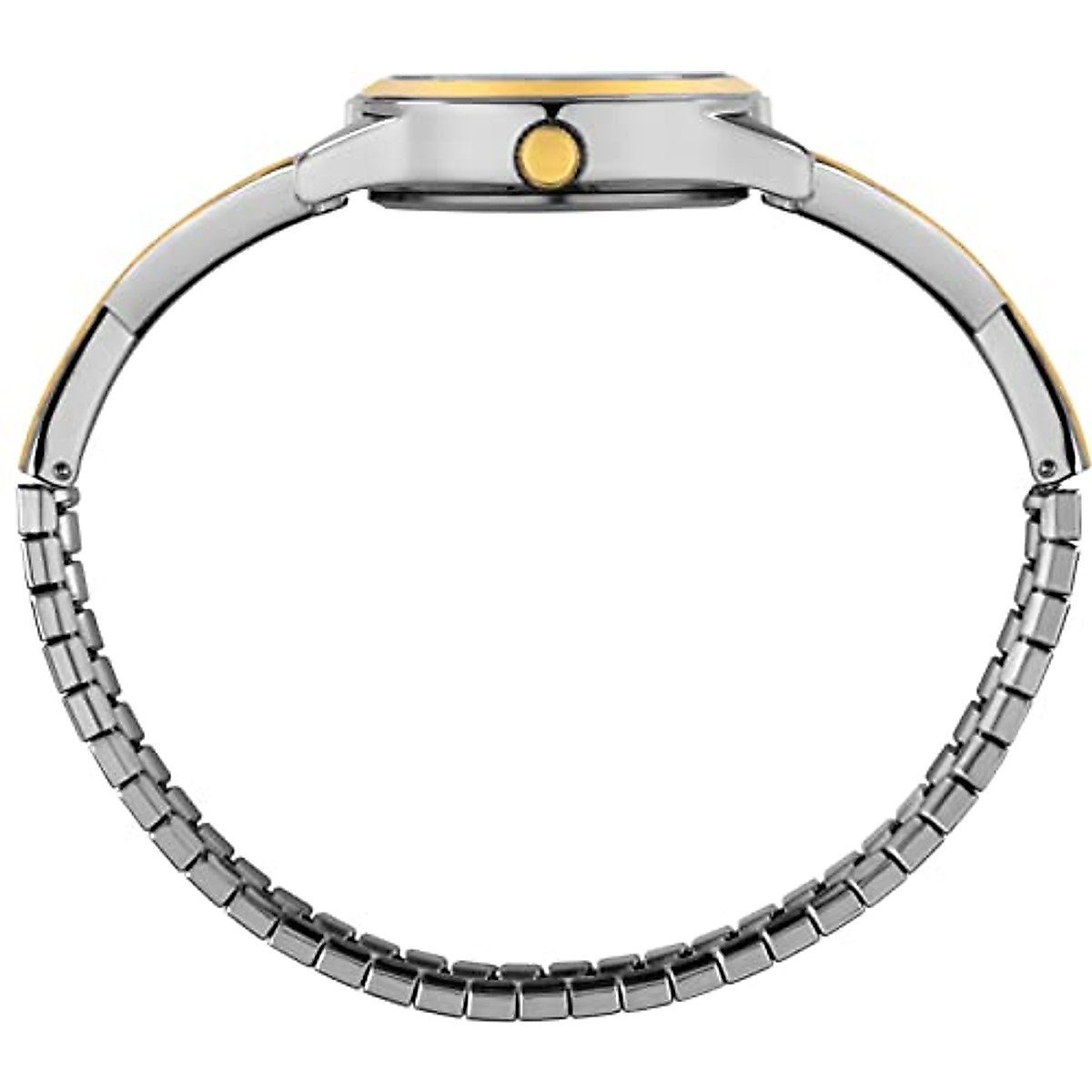 Timex Women's Fashion Stretch Bangle 25mm Watch - Two-Tone Expansion Band Silver-Tone Dial Two-Tone Case