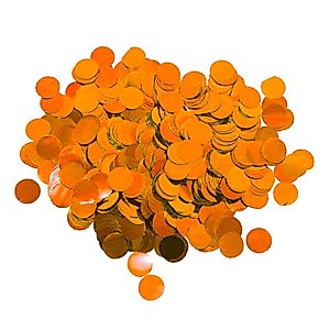 Orange Foil Confetti,Round Dots Glitter Table Confetti,Sparkling for Party Decorations(1.76 OZ)