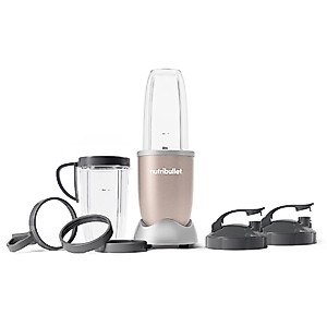 nutribullet Pro 900 Watt Personal Blender - 13-Piece High-Speed Blender/Mixer System, Champagne and NutriBullet 32 Ounce Colossal Cup with Standard Lip Ring