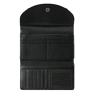 Restyle Triple Goddess Sun and Moon Gothic Tri-Fold Wallet, Faux Leather, Black