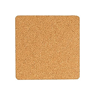 6-Pack Square Cork Trivet, Corkboard Placemats, Cork Hot Pads for Table, Home Kitchen, Hot Pots, Pans, and Kettles, Heat Resistant, Multifunctional (7x7 inches)