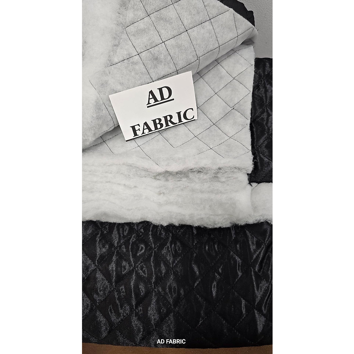 AD FABRIC, Polyester Quilted Padded Lining Fabric Black, 60" Wide, Sold by Yard, in Yards Continuous.