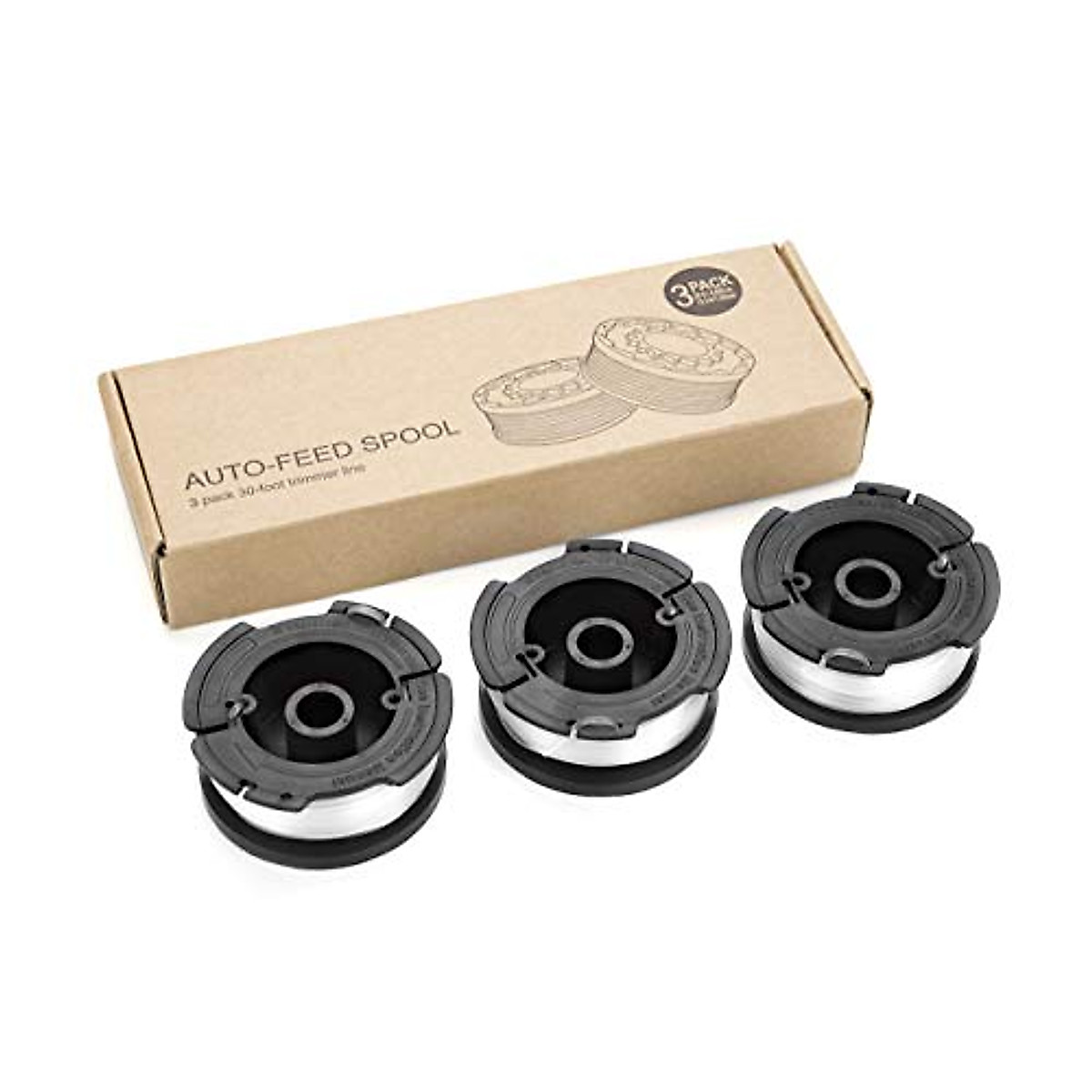 Benair Spool for Black+Decker Weed Eater, Compatible with AF-100, 3-Pack Replacement 0.065" Autofeed.065-Inch Line