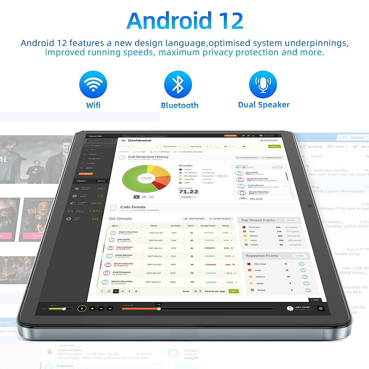 jumper 10 Inch Tablet, Android 12 Tablets with 8GB RAM 128GB Storage, Octa-Core Processor MT8183, 1920x1200 HD IPS Display, 13MP+5MP Dual Camera, 6000mAh, Dual Stereo Speakers, GPS, Bluetooth5.0.