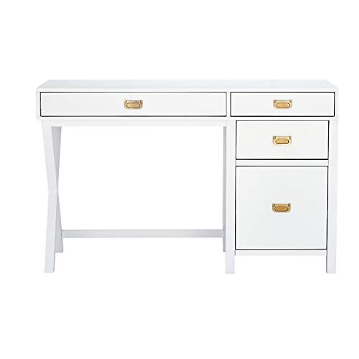 Linon White Modern Classic Side Storage Sadie Desk